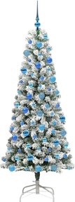 Umělý Skládací Vánoční Strom 300 LED Zelená a bílá 180 cm 3395602