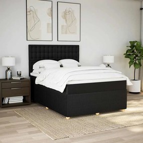 Box spring postel s matrací černá 140 x 190 cm textil 3294367