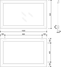 Sapho AMBIENTE 62 x 102 cm NL701 zrcadlo v rámu bronzová patina
