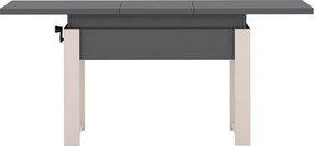 Rozkládací polohovací konferenční stolek HOGO 3v1 | 120-157x62,5-74,5x67 cm | síla horní desky 32 mm | tmavě šedá/nohy kašmír
