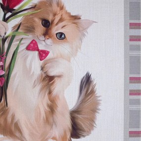 Kuchyňské utěrky KOŤÁTKA V KVĚTECH 50 x 70 cm 2 ks