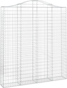 Klenutý gabionový koš 200 x 30 x 220/240 cm pozinkované železo 153391