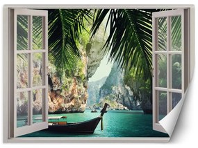 Fototapeta, Pohled z okna na zátoku Tropical Paradise - 210x150 cm