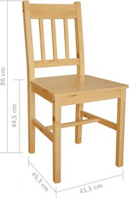 Jídelní židle 4 ks borové dřevo 241515