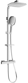 Mexen CQ22 odkrytý sprchový set s dešťovou sprchovou hlavicí a termostatickou sprchovou baterií, Chromovaná - 772502295-00