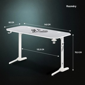 Herní stůl 140 cm bílý: Diablo X-Mate 1400