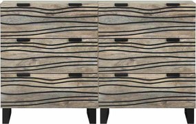Sestava komody 2 ks Bílá 120 x 33 x 75 cm Masivní mangové dřevo 3310046