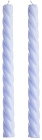 Butlers TWISTED Sada lesklých svíček 2 ks 25,5 cm - sv. modrá