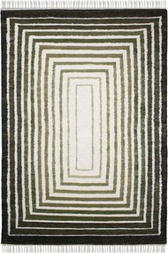 Zelený ručně tkaný koberec s příměsí vlny 140x200 cm Boucle Frame – Flair Rugs