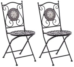 Sada 2 kovových zahradních židlí černé CARIATI Beliani
