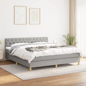 Box spring postel s matrací světle šedá 160 x 200 cm textil,  3140865 HangarStore.cz