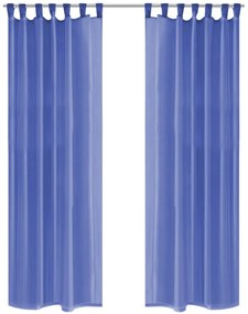 Voálové závěsy, 2 ks, 140x175 cm, královská modř