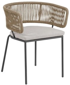 OnaDnes -20% Béžová pletená zahradní židle Kave Home Nadin