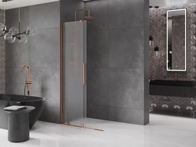 Mexen Velar zasouvací sprchová stěna Walk-in 120 x 200 cm, matná 8 mm, růžové zlato - 871-120-000-33-60