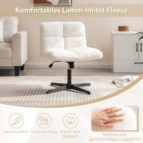 Costway Kancelářská židle s imitací jehněčí kůže a širokým sedákem a funkcí