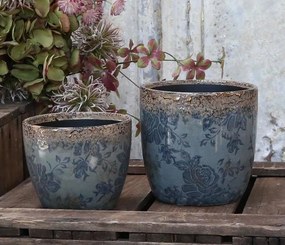 Obal na květiny Blue Opal - menší, modrá barva, keramika