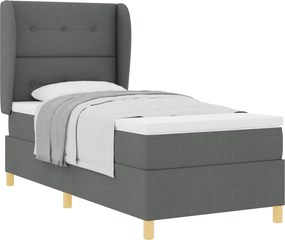 Postel s boxspringem s čelo Tmavě šedá 200 x 100 cm textil 3340740