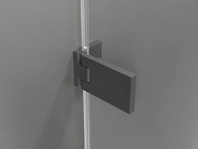 Mexen Lunar-F, skládací sprchový kout pravý 80 x 80 cm, 8mm čiré sklo, grafitový profil, 836-080-080-95-00-P