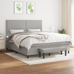 Box spring postel s matrací světle šedá 180 x 200 cm textil 3136533