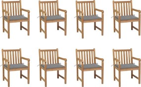 vidaXL Zahradní židle 8 ks podušky masivní teak [3073059] Barva: krémová