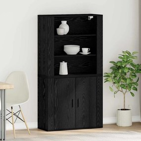 Vysoký bufet Černý dub 80 x 33 x 150 cm Kompozitní dřevo 3333079
