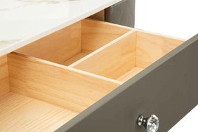 Designový toaletní stolek s taburetkou Pembroke II šedý