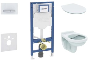 Geberit Duofix - Set předstěnové instalace, klozetu Alpha a sedátka softclose, tlačítko Sigma50, alpská bílá SANI11CD3107