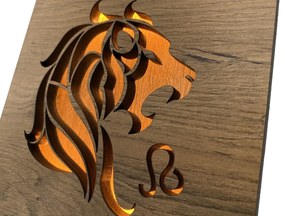 Li-Go Znamení "Lev" lampa 19x19cm provedení povrchu: dub světlý
