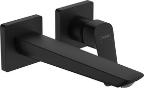 Hansgrohe Logis, páková umyvadlová baterie pod omítku, pro montáž na stěnu Fine s výtokem 206 mm, černá matná, HAN-71256670