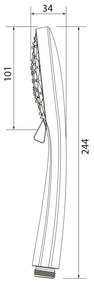 Sapho Sapho, Ruční masážní sprcha, 4 režimy, průměr 101mm, ABS/černá mat, 1204-02B