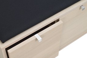 ROWICO Světle hnědá dřevěná lavice CONFETTI s černým sedákem 70 cm 103759