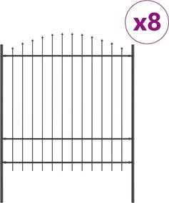 Zahradní plot WOERDEN 8 ks 170 x 215 cm Práškově lakovaná ocel 3360134