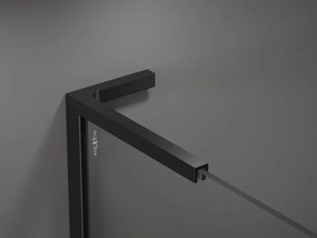 Mexen Velar L, sprchový kout s posuvnými dveřmi 120 x 110 cm, 8mm sklo námraza, černá matná, 871-120-110-33-70
