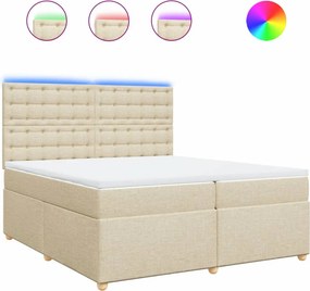 Box spring postel s matrací krémová 200x200 cm textil 3293706