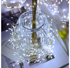 Vánoční LED nano řetěz, studená bílá, 5m, 500 LED