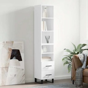 vidaXL Skříň highboard 34,5 x 34 x 180 cm kompozitní dřevo [3189789] Barva: bílá s vysokým leskem