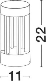NV 826423 Venkovní sloupkové svítidlo DEVORA tmavě šedý hliník a skleněný difuzor LED 8W 3000K 220-240V IP54 - NOVA LUCE