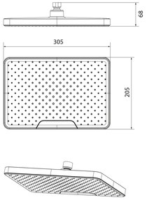 Sapho Sapho, Hlavová sprcha, 205x305mm, ABS/chrom, SK152