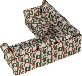 Potah na pohovku IKEA  Ektorp rohová barva zelená látka pletený vzor, vzorované