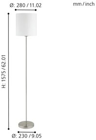 Eglo 95164 - Stojací lampa PASTERI 1xE27/60W/230V