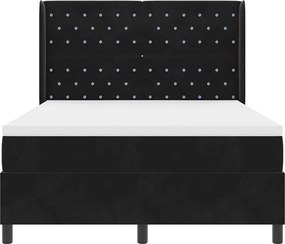 Postel s boxspringem s matrací s čelo Černá 160 x 200 cm samet 3341962