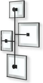 Leskle černý kovový/skleněný rámeček na zeď 57x99 cm Flute – Umbra
