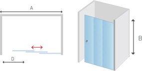 Mereo Mereo, Sprchový set: Lima, trojdílné, zasunovací, chrom ALU,, žlab ke stěně vč. roštu, CK80622KZ