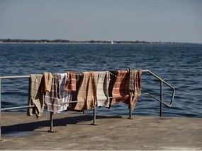 Hnědá/béžová bavlněná osuška 70x140 cm Sauna – Zone