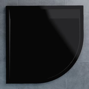 SanSwiss Ila Sprchová vanička čtvrtkruhová 100×100 cm černá Barva krytu  sifonu: Černá