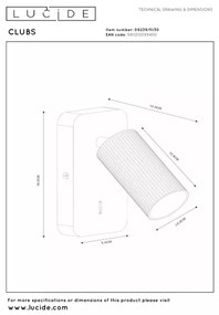 Lucide 09239/11/30 - Nástěnné bodové svítidlo CLUBS 1xGU10/40W/230V černá