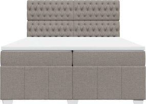 Box spring postel s matrací taupe 200x200 cm textil 3294086