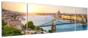 Obraz města Budapešť s řekou (170x50 cm)