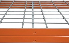 Kovový regál RIVET PRO 252x90x45 ocelová mřížka 5 úrovní modro-oranžová