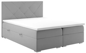 Kontinentální postel 140 cm Darro (šedá) (s úložným prostorem). 1020269